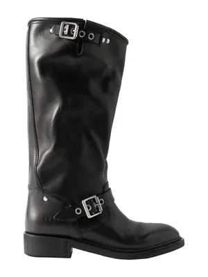GOLDEN GOOSE Buckled Knee Boots - Black