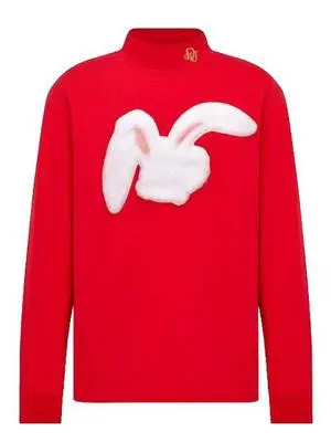 Dior X Erl Relaxed-fit Long-sleeved T-shirt - Red Cotton Jersey