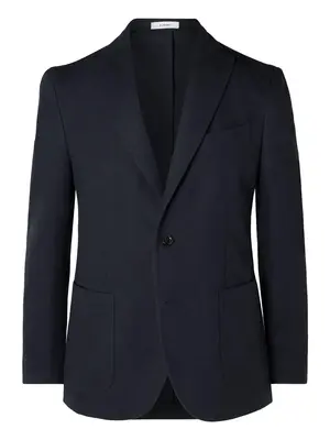 Boglioli Brushed Cotton-Twill Blazer Blue
