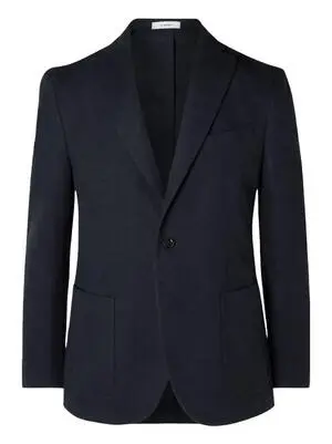 Boglioli Brushed Cotton-Twill Blazer Navy