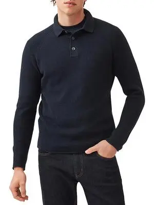 Rodd & Gunn Eastern Bush Regular Fit Knit Long Sleeve Polo Shirt - Navy