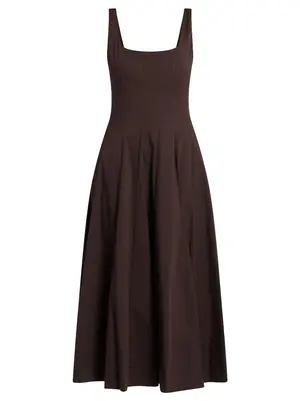 Staud Wells Midi Dress - Brown
