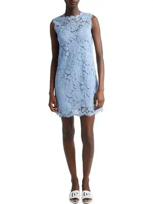 Dolce & Gabbana Sleeveless Lace Minidress - F3981 Glicine Viola Chiari