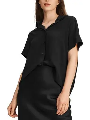 Lilysilk Boxy Fit Short Sleeve Shirt - Black
