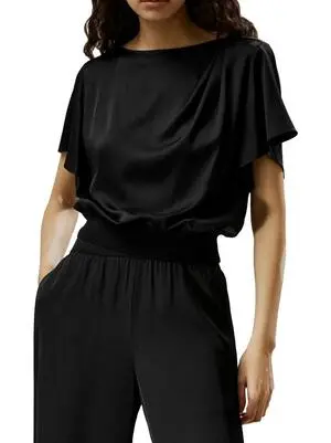 Lilysilk Short Sleeves Silk Shirt - Black