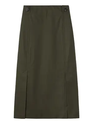 Sasuphi Cotton-gabardine Midi Skirt - Green