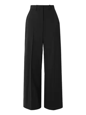 JOSEPH Pleated Straight-leg Pants - Black