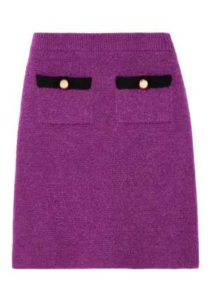 Alessandra Rich Alpaca-blend Mini Skirt - Purple
