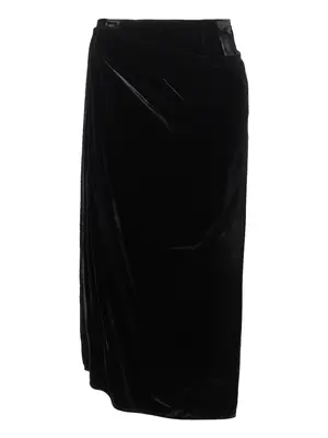 Etro Convertible Wrap-effect Velvet Midi Skirt - Black