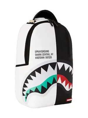 SPRAYGROUND Shark Central Inverted Split Dlxsv Backpack - White/black
