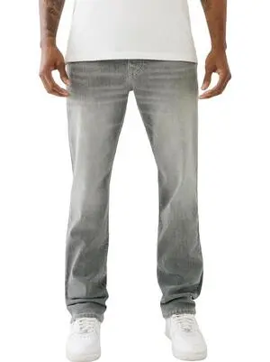 True Religion Ricky Straight Leg Jeans - Chalk Grey Wash