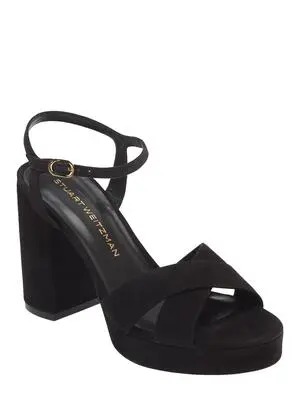 STUART WEITZMAN Stuart Weitzman Dayna Platform Sandal Black Suede