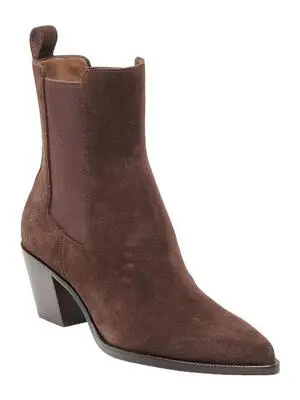 Dolce Vita Shadie Waterproof Chelsea Boots - Dark Brown Suede