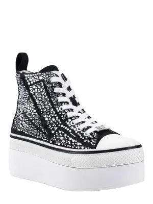 ZIGI ZIGI Carmensa-2 Embellished High-Top Sneakers Black