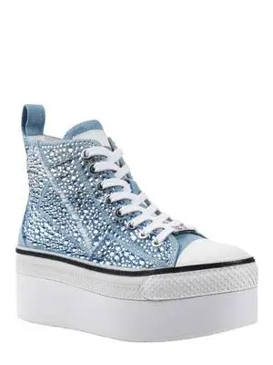 ZIGI Carmensa-2 Embellished High-top Sneakers - Blue