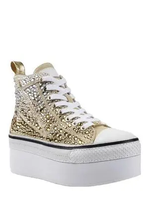 ZIGI Carmensa-2 Embellished High-top Sneakers - Gold