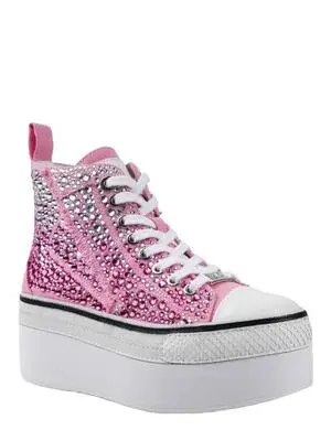 ZIGI ZIGI Carmensa-2 Embellished High-Top Sneakers Pink