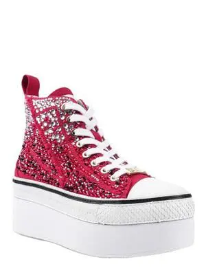 ZIGI Carmensa-2 Embellished High-top Sneakers - Red