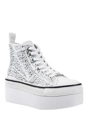 ZIGI Carmensa-2 Embellished High-top Sneakers - Silver