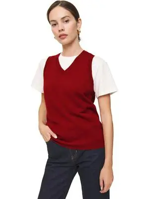 REFORMATION Reese Cashmere Tank - Crimson