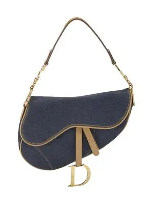 Dior Denim Saddle Bag - Navy