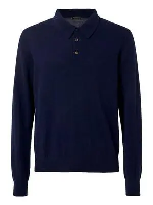 Rubinacci Cashmere Polo Shirt - Blue