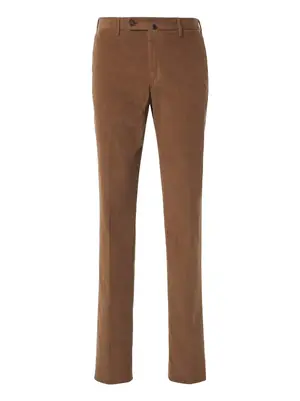 SLOWEAR Incotex Cotton Corduroy Straight Trousers - Brown