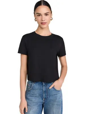 Madewell Boxy Crop Tee In Soft Slub - Jet Black