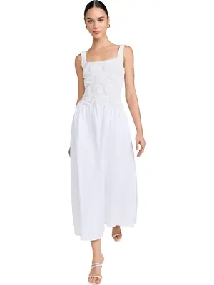 Show Me Your Mumu Bradshaw Maxi Dress - Rosette Mesh White