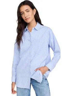 Rails Elsa Striped Button-down Shirt - Oxford White Stripe