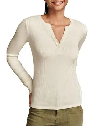 Lucky Brand Lucky Brand Ribbed Henley Tofu