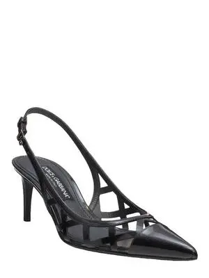 Dolce & Gabbana Lattice Slingback Pumps - Nero