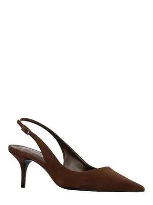 BLACK SUEDE STUDIO Alloy Slingback Pumps - Brown