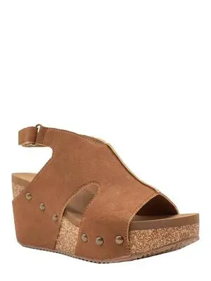 VOLATILE Beecher Platform Wedge Sandals - Cognac