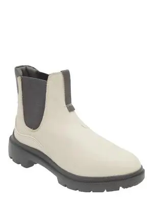 Olukai Hehi Waterproof Chelsea Leather Boots - White Sand/steel