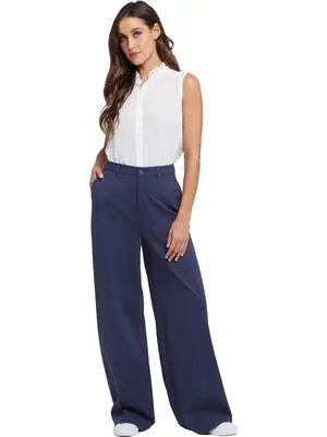 NYDJ Whitney High-waist Wide-leg Trousers - Oxford Navy