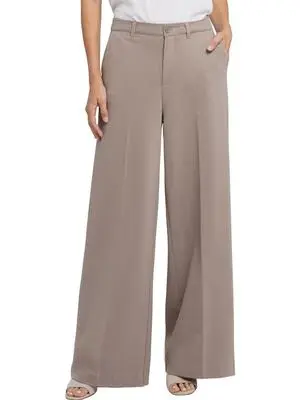 NYDJ Whitney High-waist Wide-leg Trousers - Saddlewood