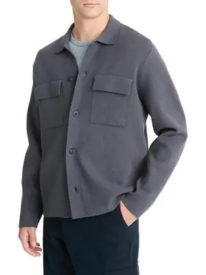 Vince Milano Stitch Button-up Shirt Jacket - Lt Carbon