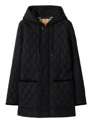 Burberry Quilted Nylon Parka - Black/sand
