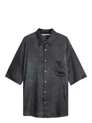 Acne Studios Sandrok Carlijn Jacobs Print Short Sleeve Shirt - Black