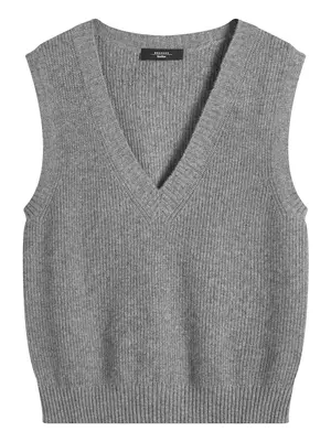 WEEKEND BY MAX MARA Knitted Cashmere Vest - Medium Grey