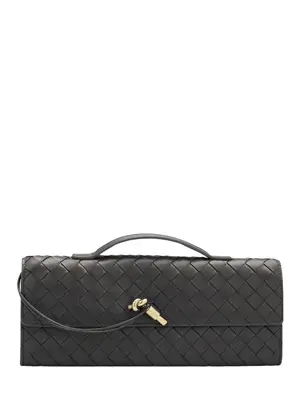 Bottega Veneta Andiamo Long Intrecciato-weave Leather Clutch - Black-m Brass
