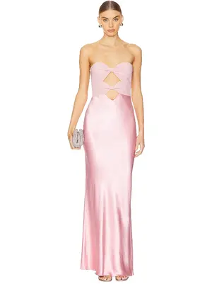 Bec & Bridge Halle Strapless Dress - Dusty Pink