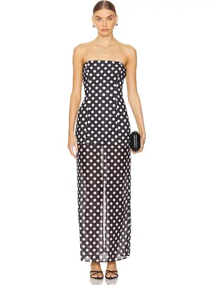 SNDYS X Chloe Dress - Black & White Polka Dot