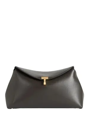 TOTÊME T-lock Leather Clutch - Bark