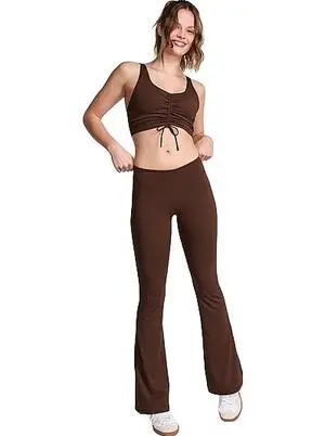 Pink Relay Flare Leggings Brown