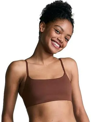 Pink Relay Square-neck Sports Bra Brown