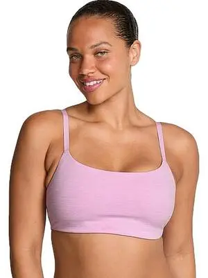 Pink Relay Square-neck Sports Bra - Purple