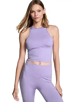 Pink Seamless Halter Tank Bra Purple
