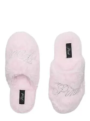 Pink Faux-fur Slippers - Pink